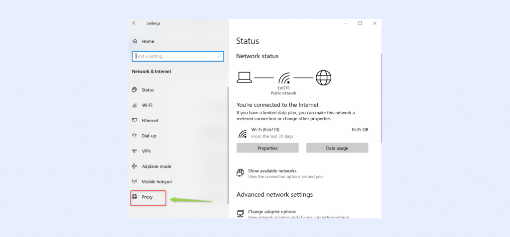 Guide to setting up a proxy in Windows 10