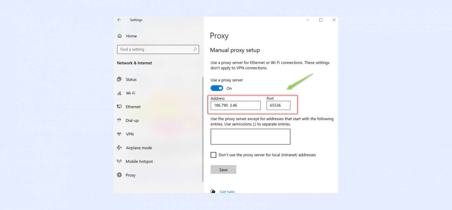 Guide to setting up a proxy in Windows 10