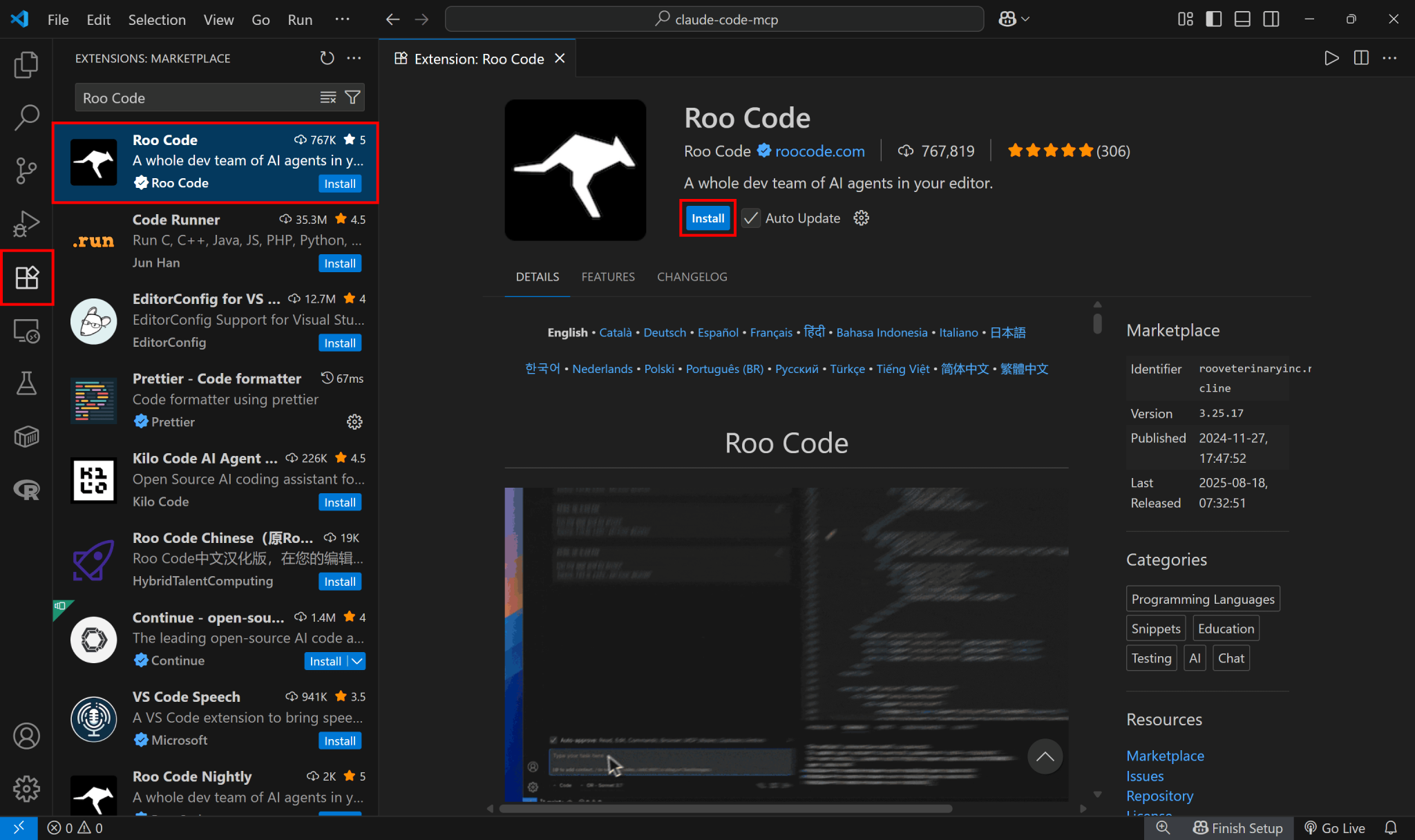 Connect Roo Code to Bright Data Web MCP in VS Code