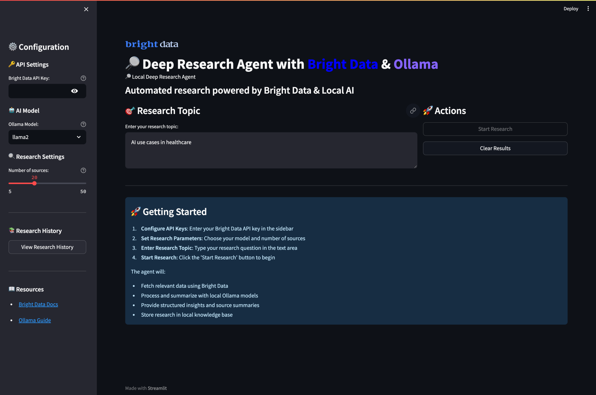 How to Build a Local Deep Research Agent With Bright Data